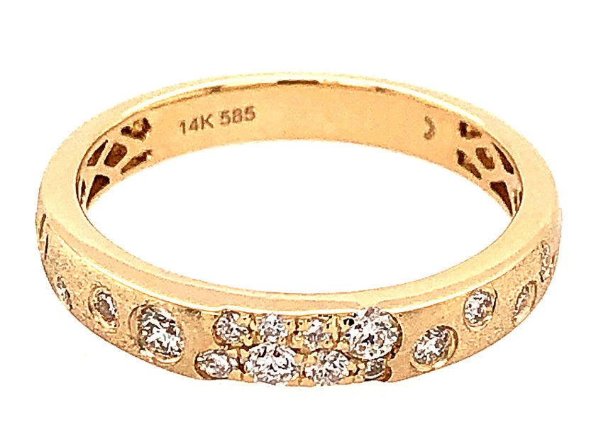 DIAMOND NARROW FLUSH SET RING, 3.1MM, SATIN FINISH, 14KY – Marci Jewelry
