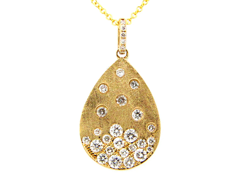 Diamond Flush Set Pear Pendant – Marci Jewelry